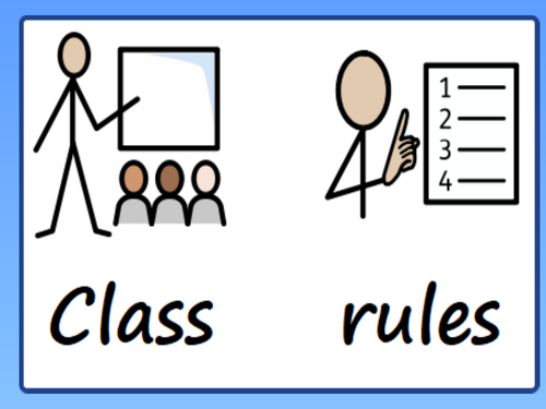 Visuals: Class rules display and lanyard's cards visual support ...