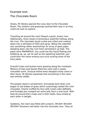 Charlie Chocolate Factory Year 2/3 English TFW style story map 2 weeks ...