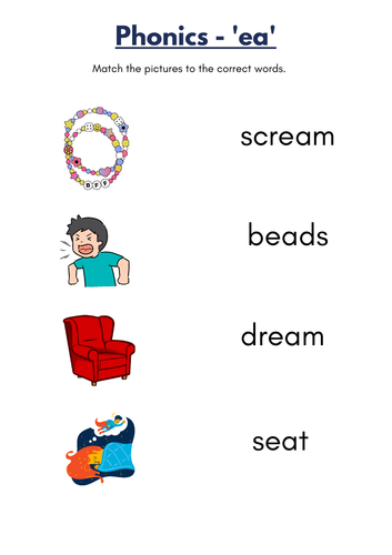 Phonics 'ea' worksheets | Teaching Resources