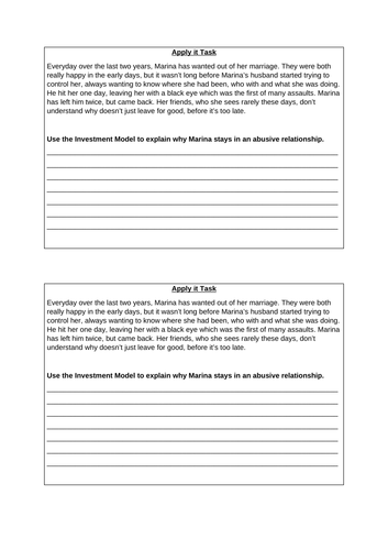 A-Level Psychology - RUSBULT'S INVESTMENT MODEL [Relationships Topic ...