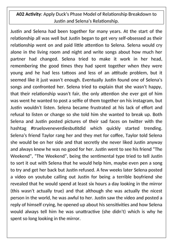 A-Level Psychology - DUCK'S PHASE MODEL OF RELATIONSHIP BREAKDOWN ...