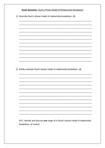 A-Level Psychology - DUCK'S PHASE MODEL OF RELATIONSHIP BREAKDOWN ...