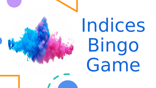 Indices Algebra Maths Bingo Game Activity | Teaching Resources