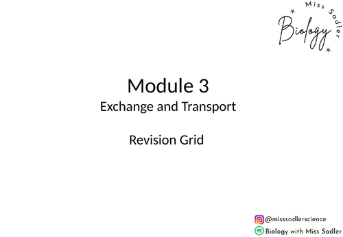 OCR A level Biology Module 3 revision Grid | Teaching Resources