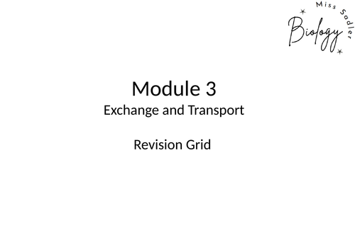 OCR A level Biology Module 3 revision Grid | Teaching Resources