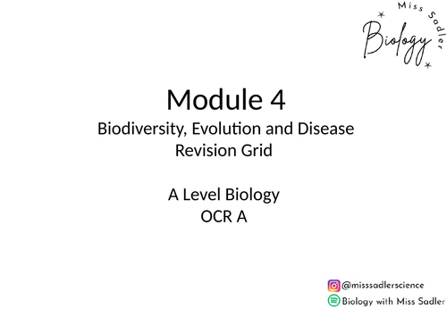 OCR A level Biology Module 4 Revision Grid | Teaching Resources