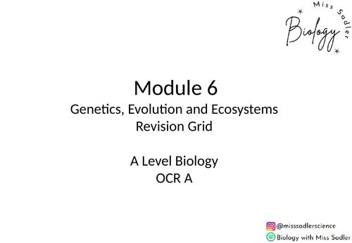 OCR A level Biology Module 6 revision grid | Teaching Resources