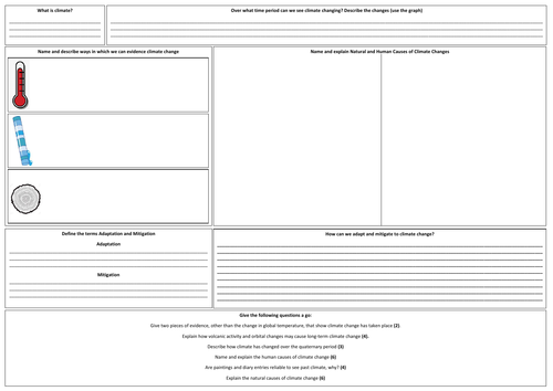 Climate Change Revision Sheet | Teaching Resources