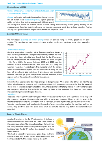 Climate Change Revision Guide | Teaching Resources
