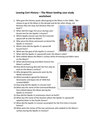 Leaving Cert History - The Moon Landing Case study unit of work ...
