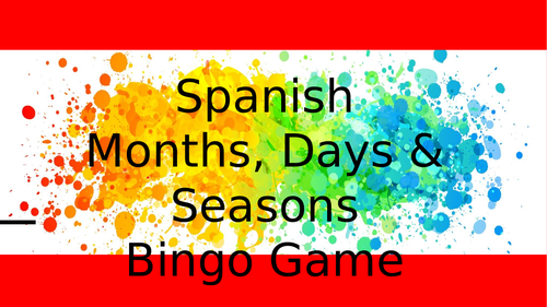 Spanish Days, Months & Seasons Bingo Game Activity | Teaching Resources