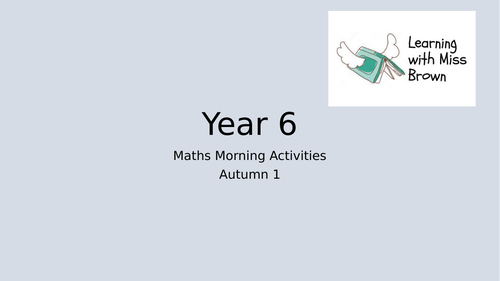Year 6 Maths Morning Activity (1) | Teaching Resources