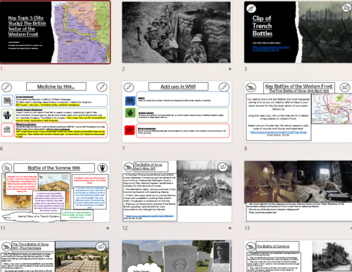 Medicine Through Time WWI Western Front Battles | Teaching Resources