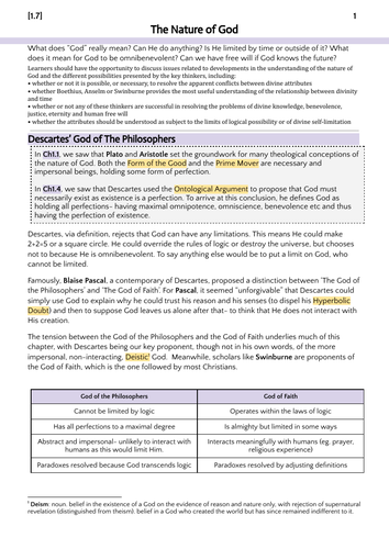 The Nature of God (A* OCR Religious Studies) Notes | Teaching Resources