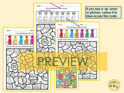 Consonant Blends Clusters Spring Phonics Worksheets | Teaching Resources