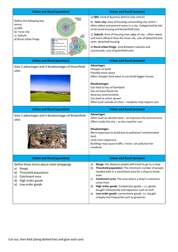 EDUQAS GCSE Geography B Revision Cards **FULL COURSE** | Teaching Resources