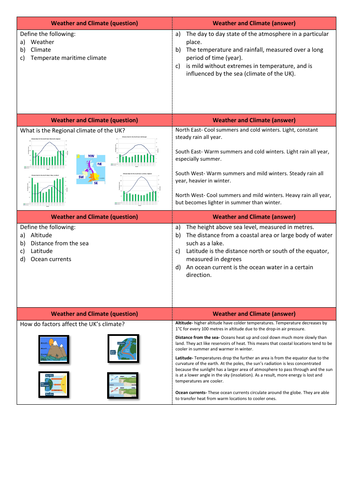 EDUQAS GCSE Geography B Revision Cards **FULL COURSE** | Teaching Resources