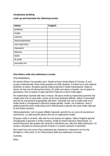 Italian GCSE - School subjects/ future studies | Teaching Resources