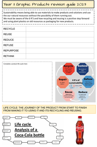 Cambridge Igcse Design Technology Graphics Revision Booklet Teaching Resources