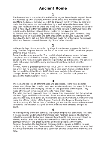 Romans guided reading medium term plan and unit of work key stage 2 7 ...