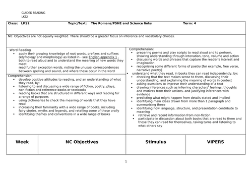 Romans guided reading medium term plan and unit of work key stage 2 7 ...