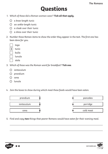 Romans guided reading medium term plan and unit of work key stage 2 7 ...