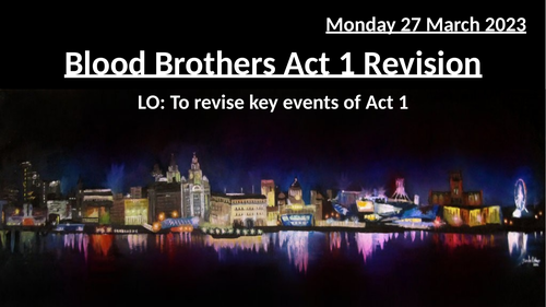 Willy Russell's 'Blood Brothers': Act 1 Revision | Teaching Resources