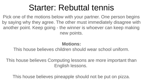 Debate Club 7-week planning and resources (aimed at UKS2) | Teaching ...