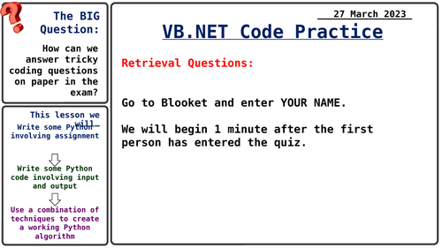 GCSE AQA Exam style Python Question 1 | Teaching Resources GCSE AQA Exam style Python Question 1 | Teaching Resources