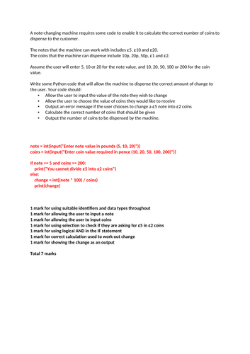GCSE AQA Exam style Python Question 2 | Teaching Resources GCSE AQA Exam style Python Question 2 | Teaching Resources