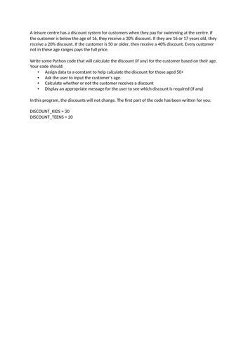 Exam Style Python Programming Questions (GCSE AQA) | Teaching Resources Exam Style Python Programming Questions (GCSE AQA) | Teaching Resources
