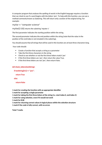 Exam Style Python Programming Questions (GCSE AQA) | Teaching Resources Exam Style Python Programming Questions (GCSE AQA) | Teaching Resources