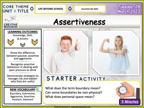 Assertiveness + Boundaries | Teaching Resources