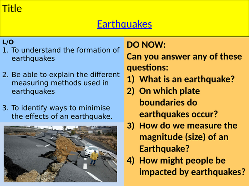 KS3 Geography - Earthquakes | Teaching Resources