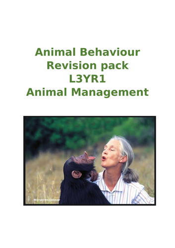 L3 City & Guilds Animal Management - Animal Behaviour | Teaching Resources