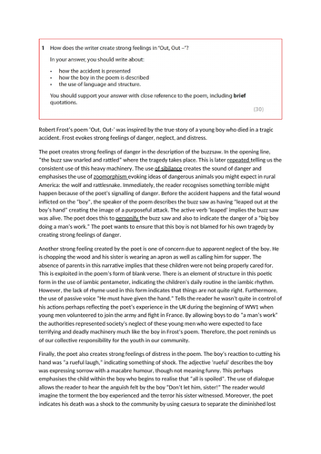 Edexcel Igcse Language Paper 2 Exemplar Response Teaching Resources