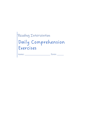 Daily Reading Comprehension Exercises / Intervention | Teaching Resources