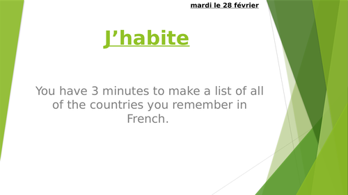 J'habite French KS3 Cover lesson | Teaching Resources