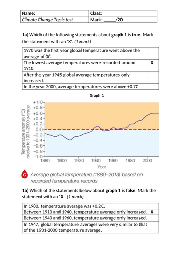 GSCE Geography KS4 Climate / Climate Change Assessment + Revision ...