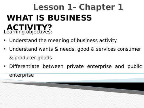 iGCSE Business Topic 1 - Business Activity and Influences on Business ...