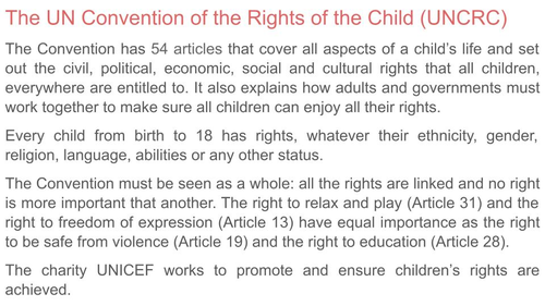 Children's Rights - UNCRC | Teaching Resources