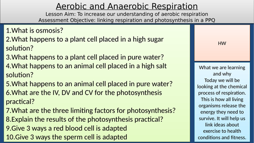 lesson_respiration_AQA GCSE | Teaching Resources