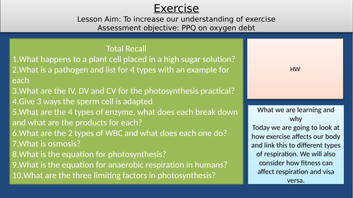lesson_exercise and metabolism | Teaching Resources