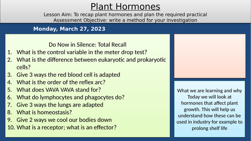 lesson_plant hormones_AQA GCSE | Teaching Resources