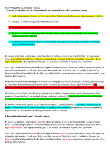 A Level Spanish: Essay & Exams Skills #1 - La Identidad Regional ...