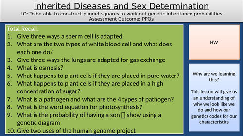 Lesson Inheritance And Sex Det Aqa Gcse Teaching Resources
