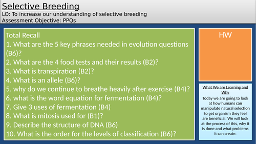 lesson_selective breeding_AQA GCSE | Teaching Resources