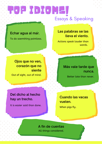Idioms in Spanish for speaking and writing. Boost your potential ...