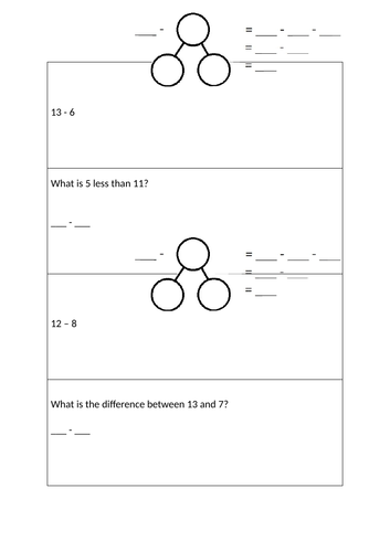Yr 1 Subtracting across a ten | Teaching Resources