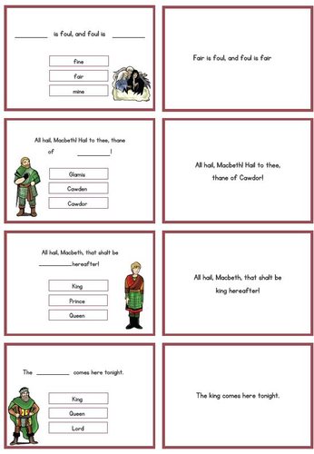 Macbeth Revision: Quote Flashcards | Teaching Resources